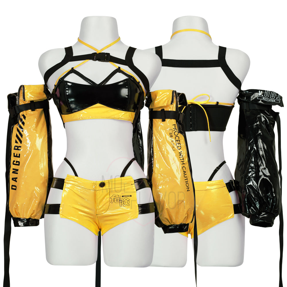 Japanese Harajuku Danger Cyber Cat Outfit Cosplay – MOEFLAVOR INTL