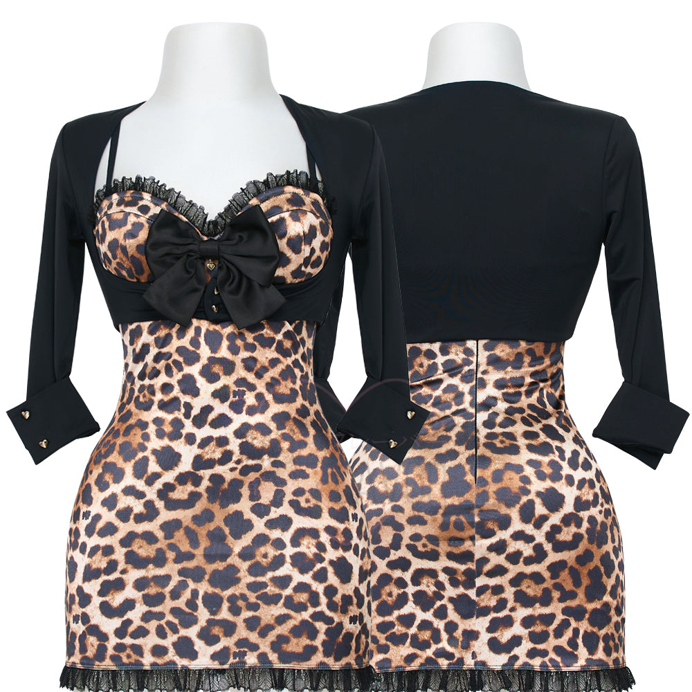 Gyaru Dress Set – Bold Leopard Print Cosplay Dress – MOEFLAVOR INTL